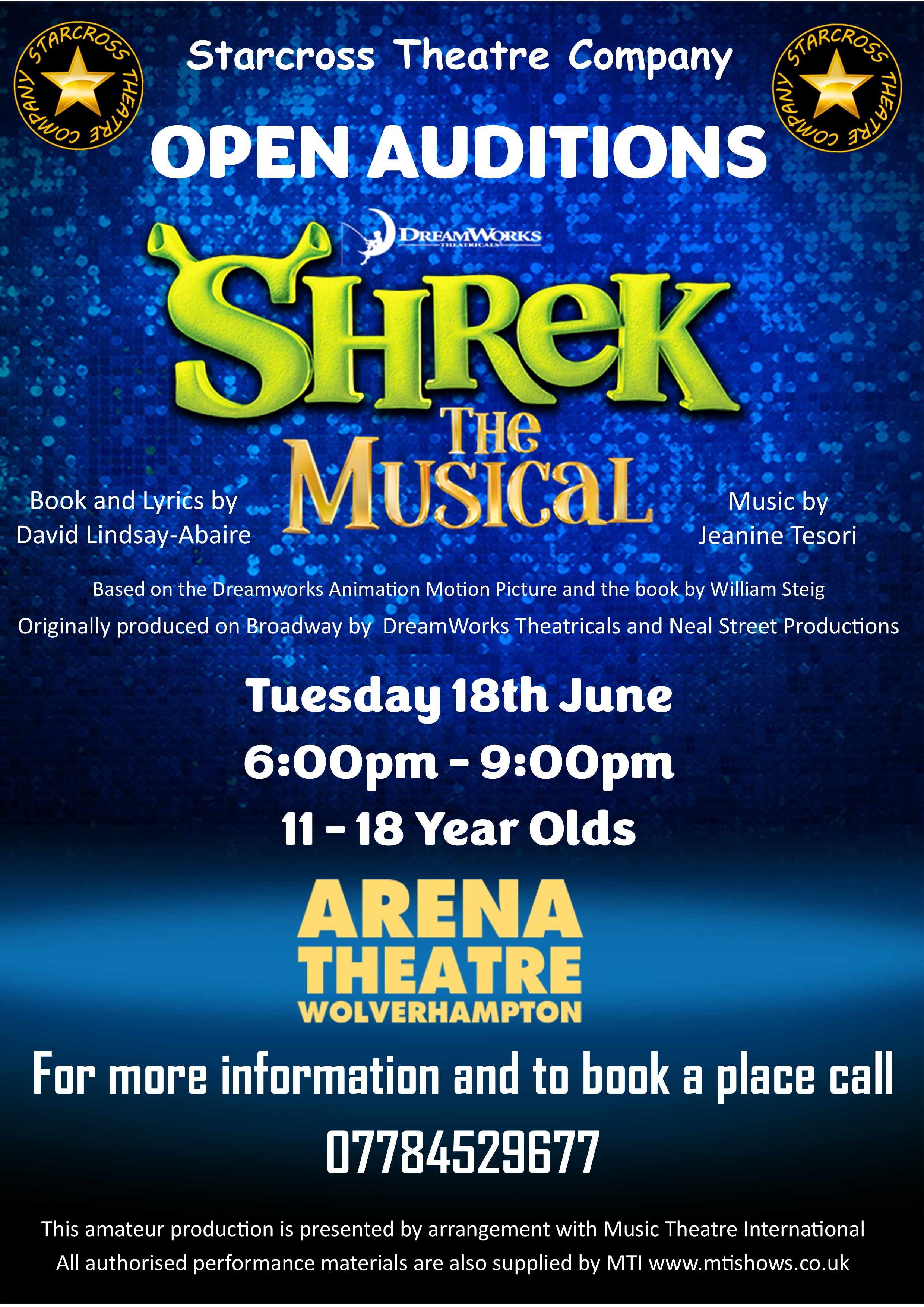 Shrek The Musical – Open Auditions – Starcross Youth Theatre